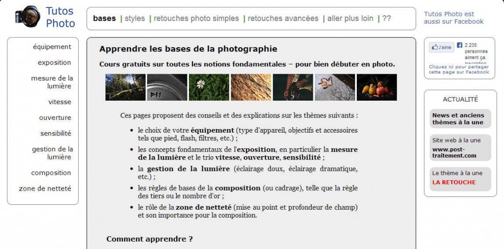 3 sites pour apprendre la photo numérique : cours gratuit, tutoriel